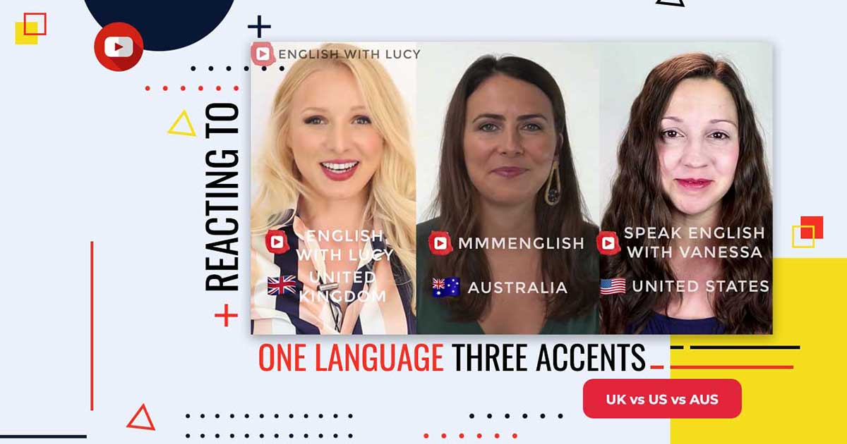 Reacting to ONE language, THREE accents | UK vs. USA vs. AUS English ...